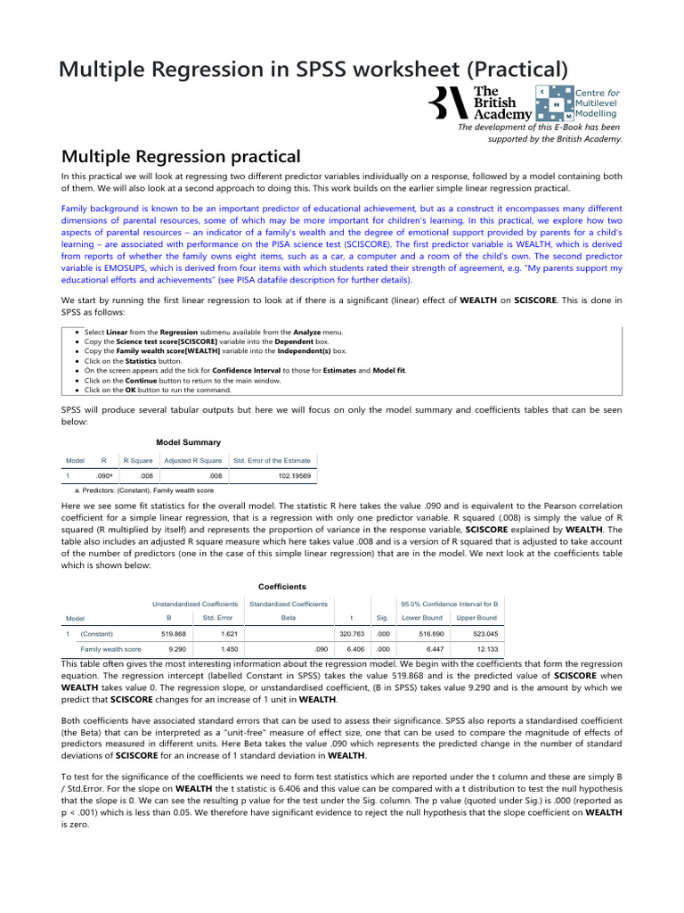 Multiple Regression - Practical | PDF | Coefficient Of Determination | Regression Analysis