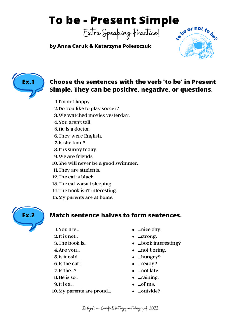 To Be - Present Simple A1A2 SV | PDF