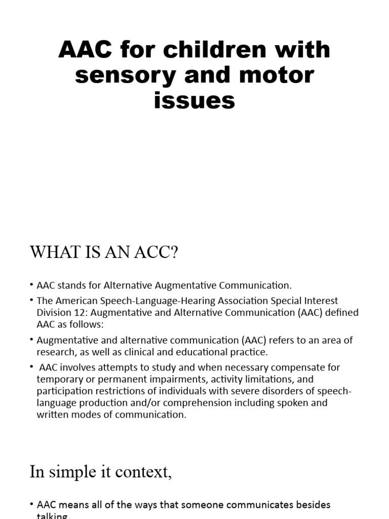 AAC For Children With Sensory and Motor Issues | PDF | Cognition ...