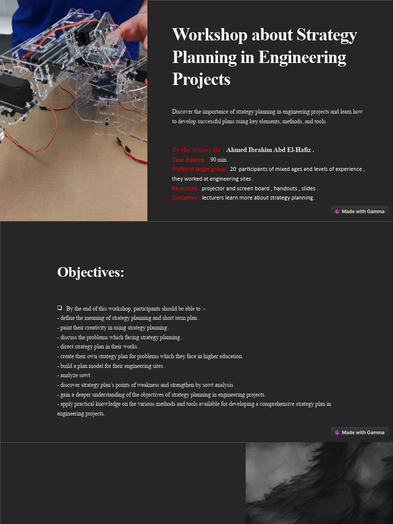 Workshop About Strategy Planning in Engineering Projects | PDF | Strategic Planning | Engineering