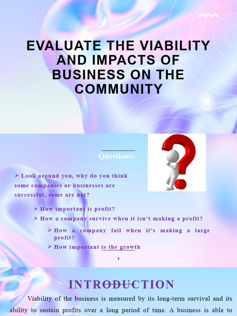 q2week11_appliedEvaluate the Viability and Impacts of Business On | PDF ...
