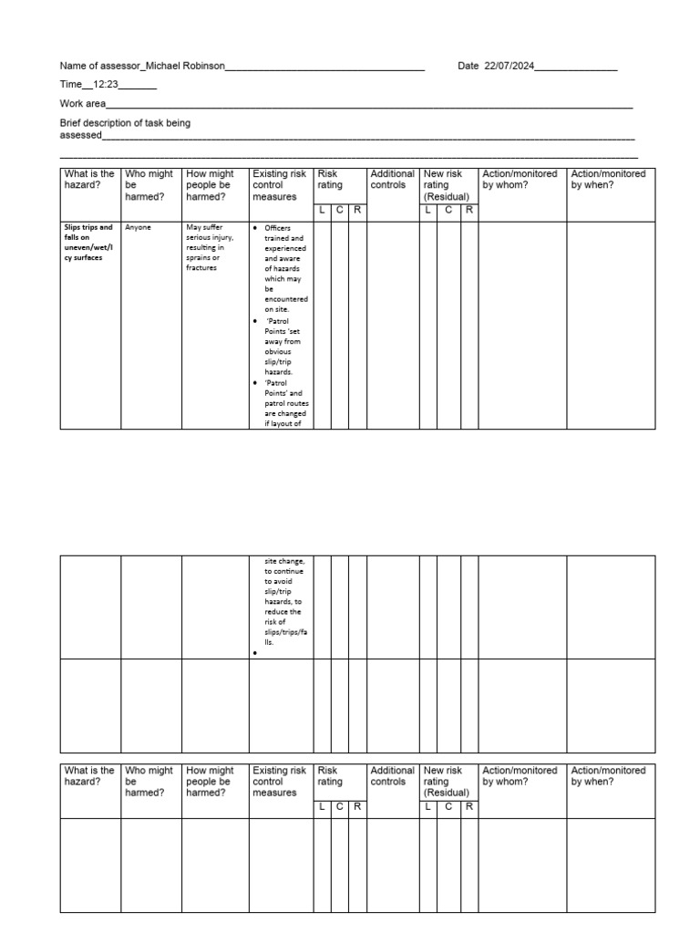 IOSH Risk Assessment | PDF | Risk | Safety