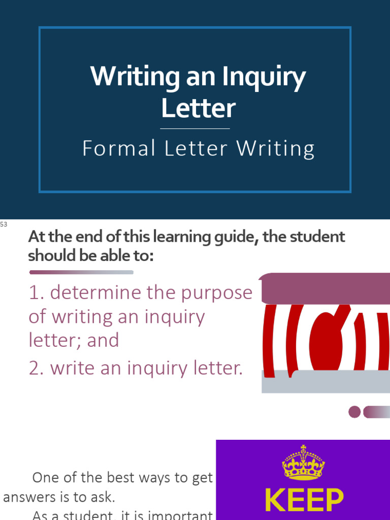 Writing An Inquiry Letter | PDF
