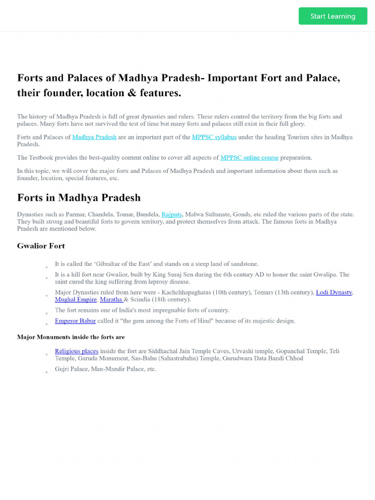Forts and Palaces of Madhya Pradesh Location Architecture Etc. 1a381b35 ...