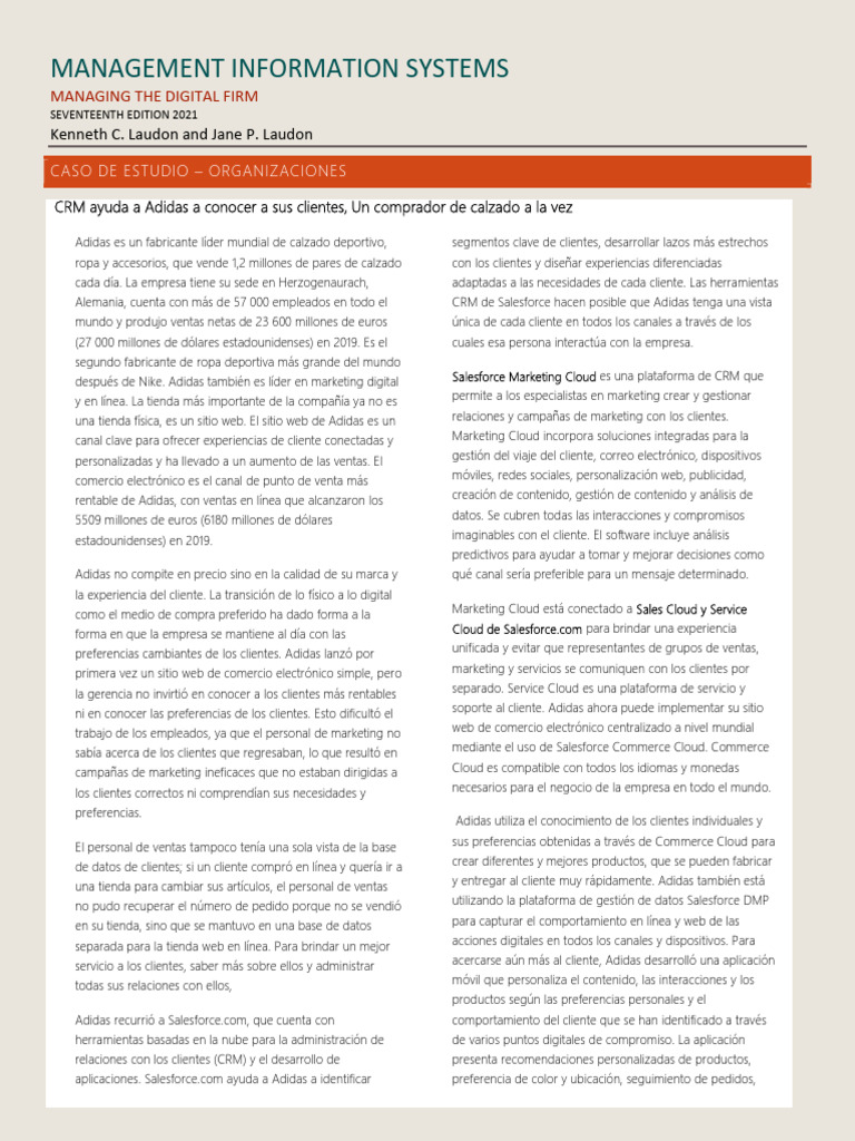 CRM de Adidas con Salesforce: Caso de Éxito | PDF | Gestión de la ...