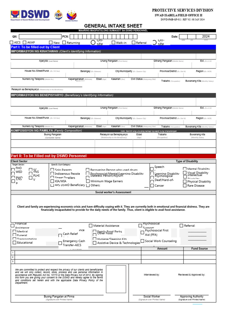 Updated GIS and CE 2024 For AICS | PDF | Disability | Psychosocial