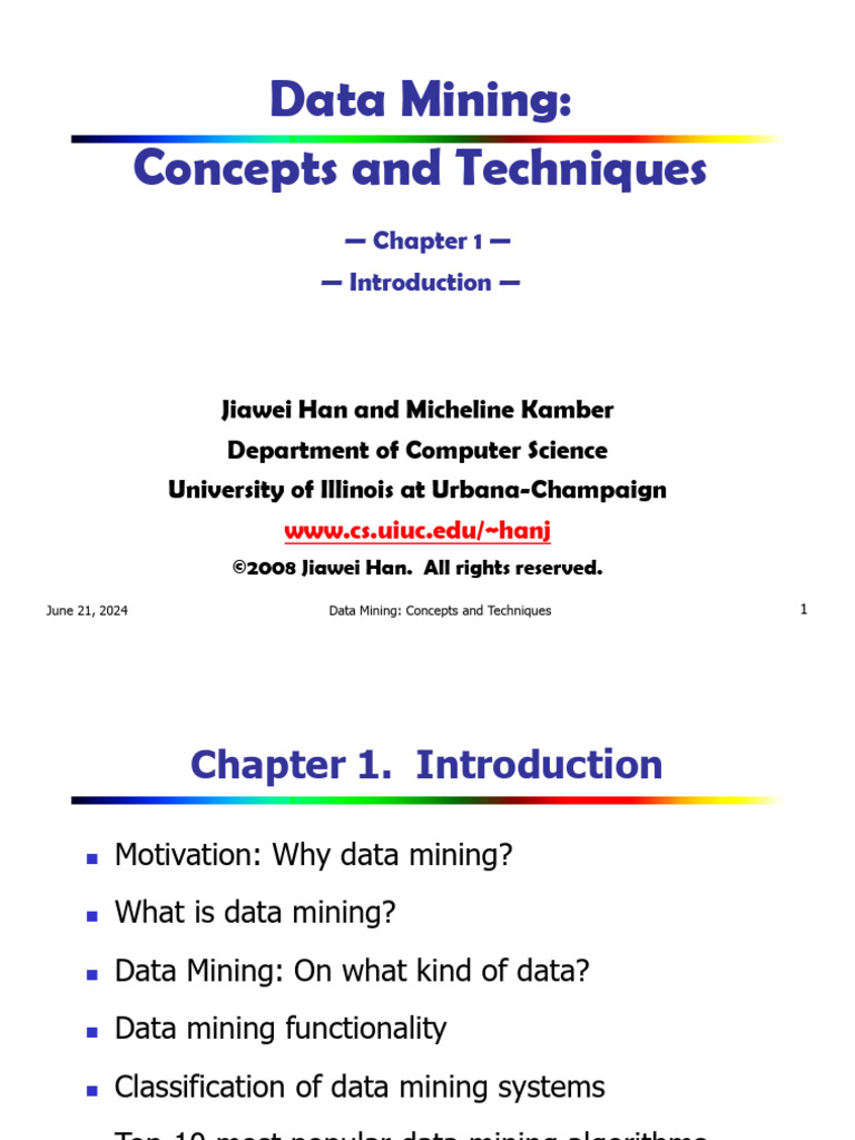 Data Mining: Concepts and Techniques: - Chapter 1 - Introduction | PDF | Data Mining | Data