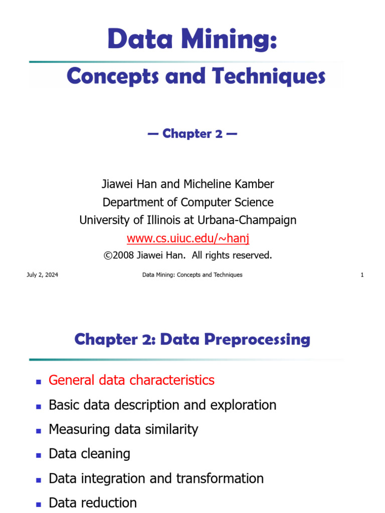 Concepts and Techniques: Data Mining | PDF