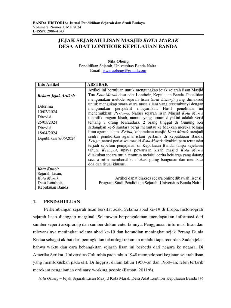 Nila - Masjid Kota Marak | PDF