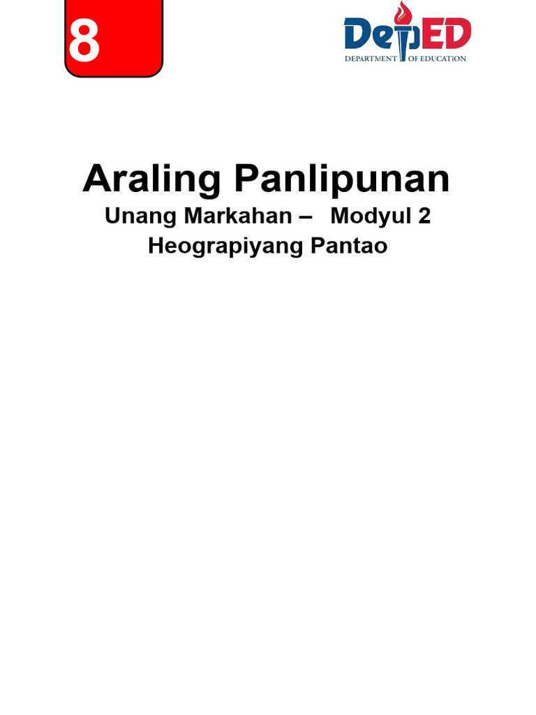 Final-Ap8 q1 Mod2 Heograpiya-Ng-Pantao FINAL08032020 | PDF