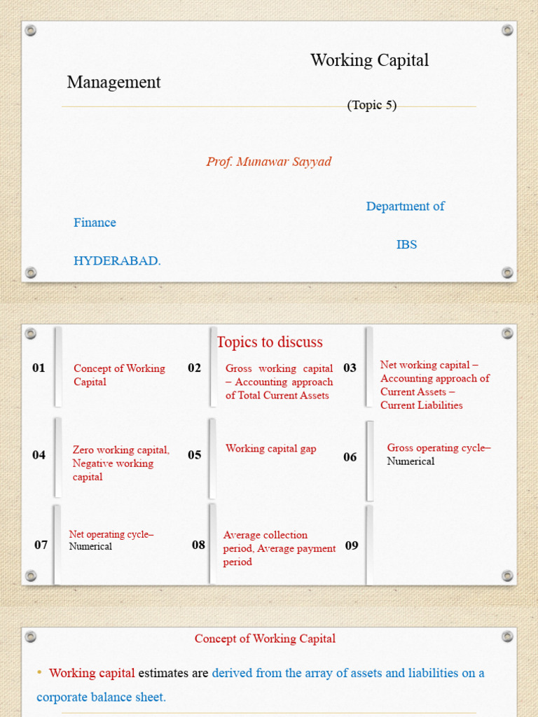 Working Capital Management (Chapter-9) | PDF | Working Capital | Inventory