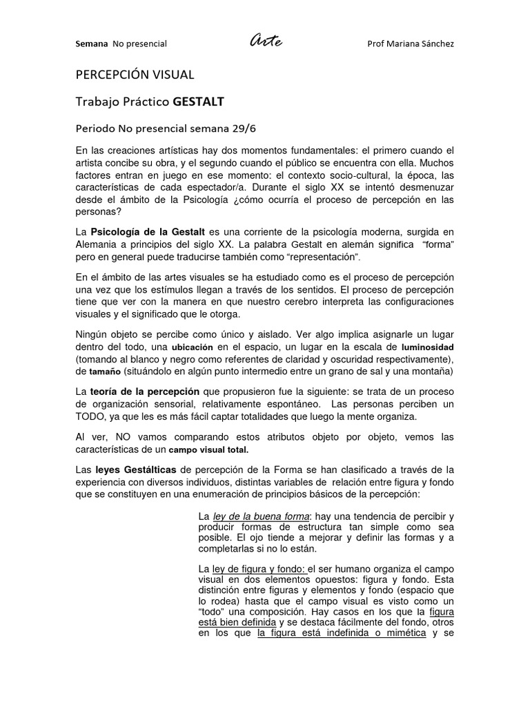Percepción Visual y Leyes Gestalt | PDF | Percepción | Neurociencia