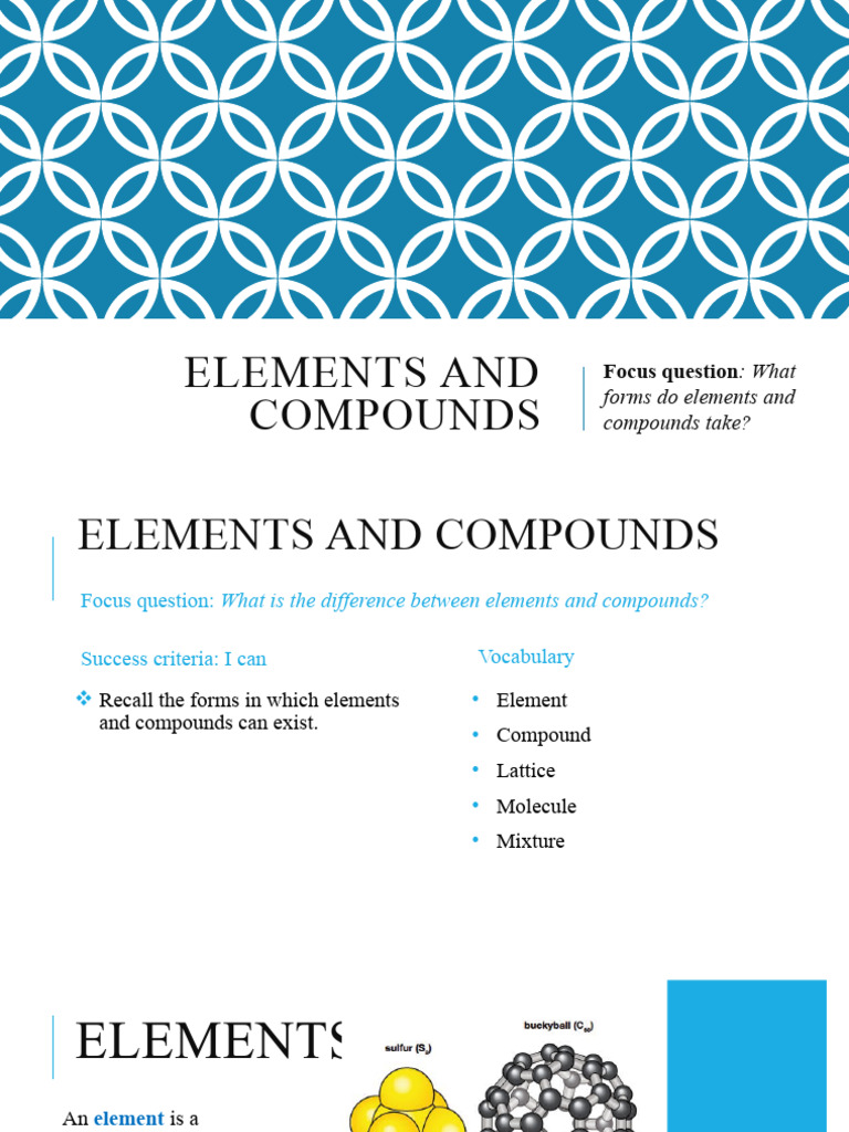 Elements vs. Compounds Explained | PDF