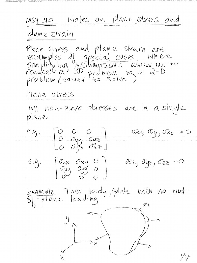 L04 Plane Stress and Plane Strain | PDF