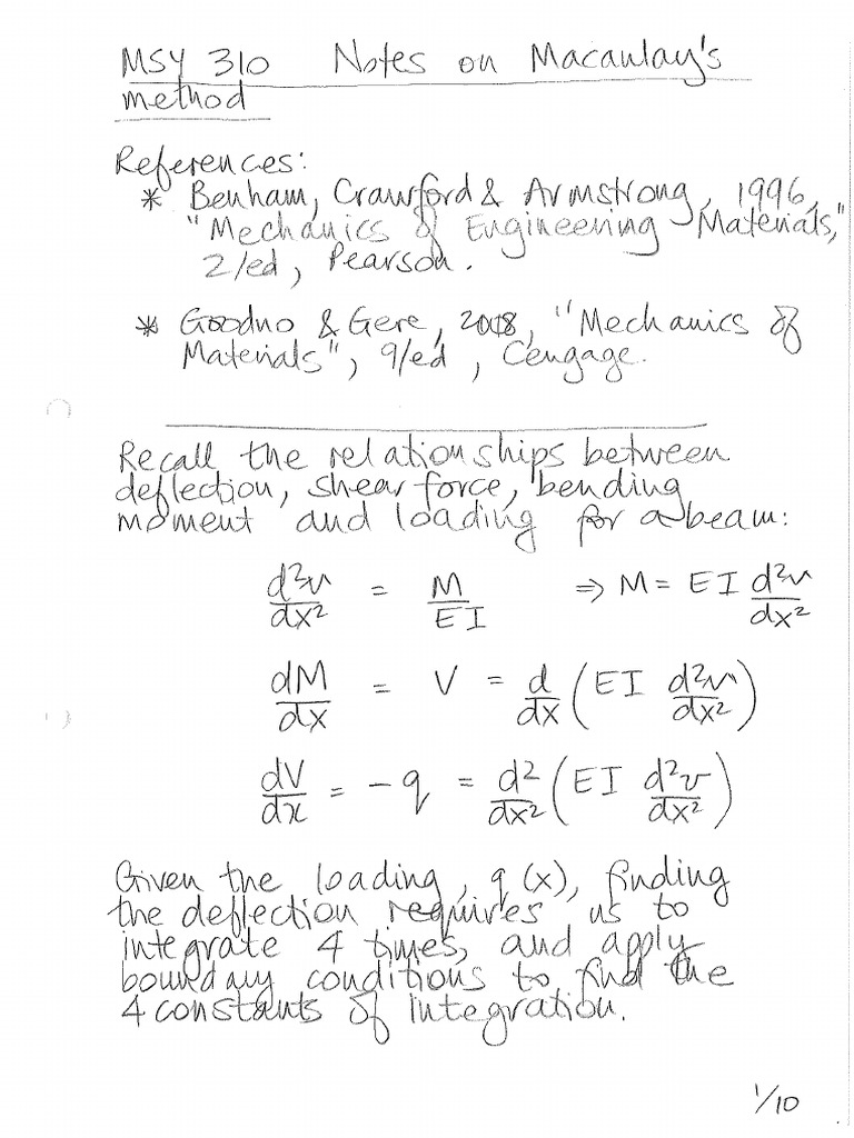 L12 Macaulay's Method | PDF