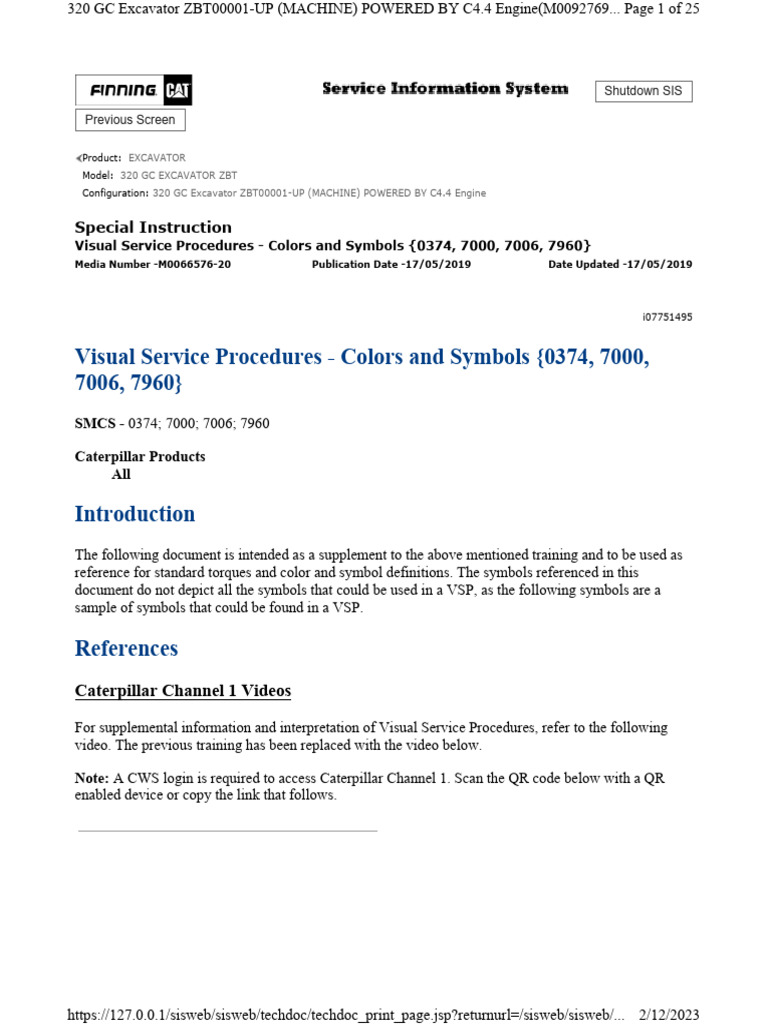 000 Special Instruction For Visual Service Procedures - Colors and ...