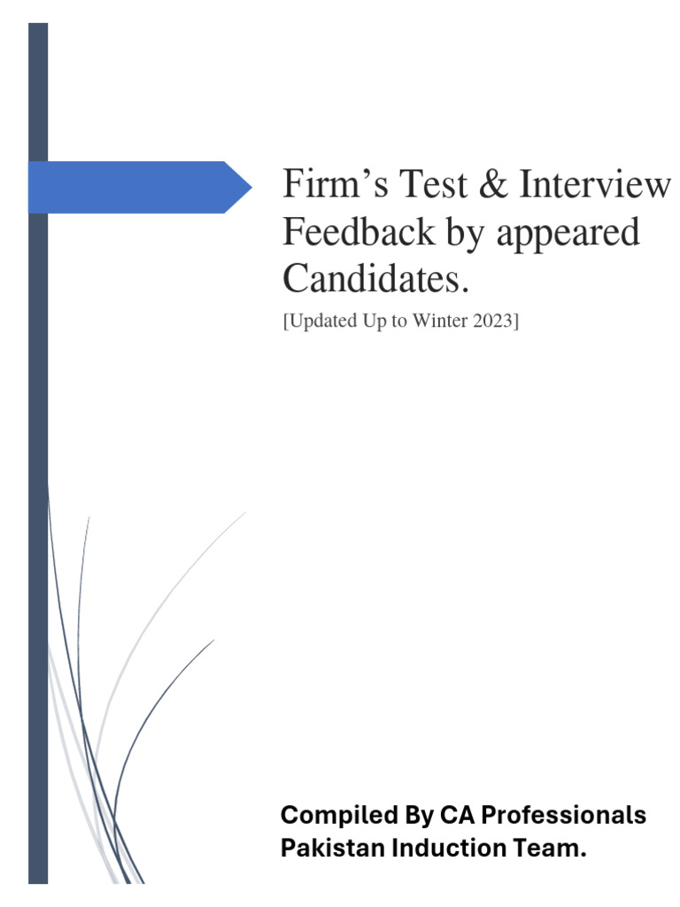 Firm's Test and Interview Feedback by Appeared Candidates (Updated Upto ...