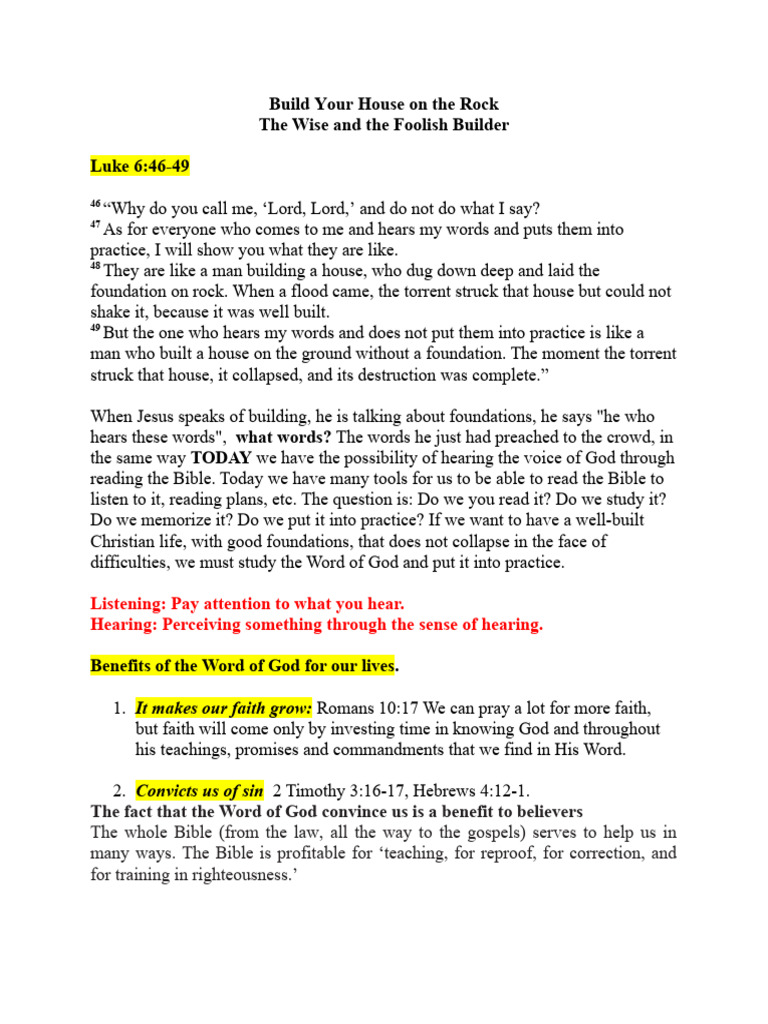 Building a Strong Christian Foundation | PDF | Bible | Faith