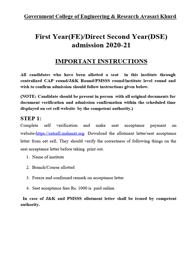 Admission Guide for New Students | PDF
