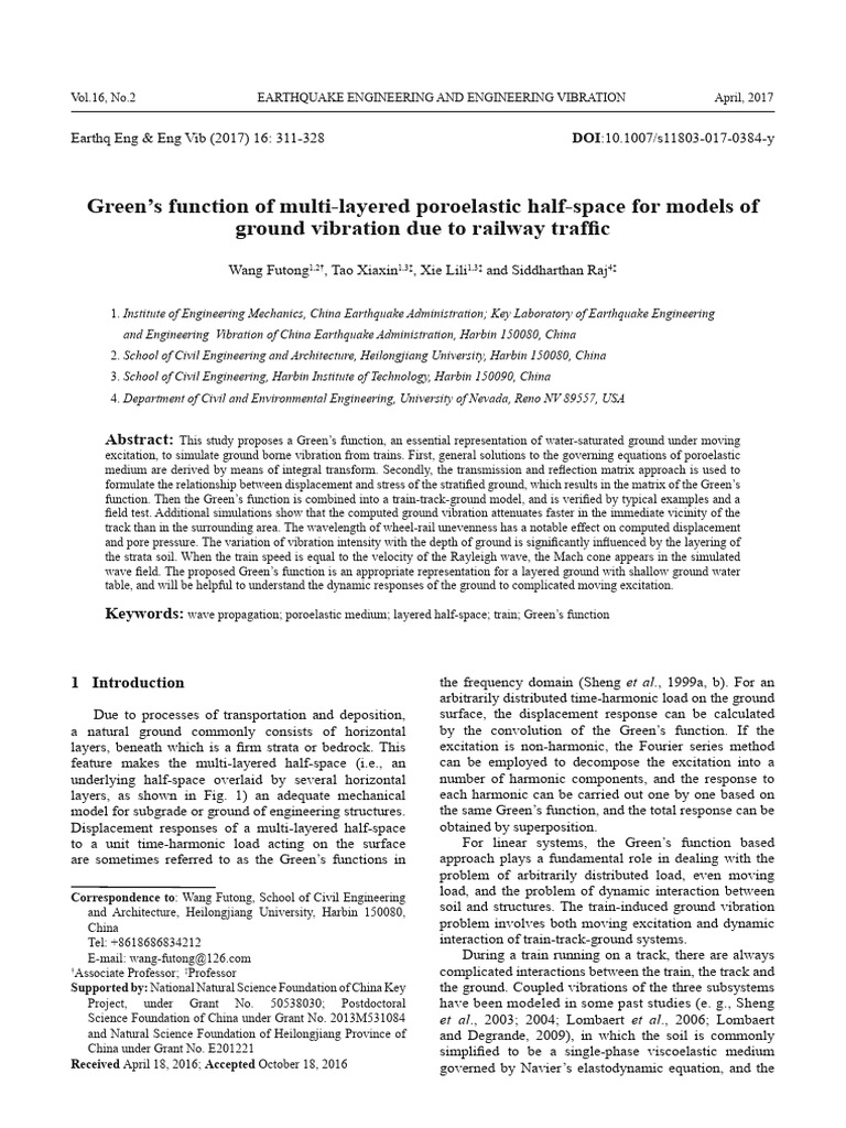 Green s Function Of Multi Layered Poroelastic Half Space For Models Of