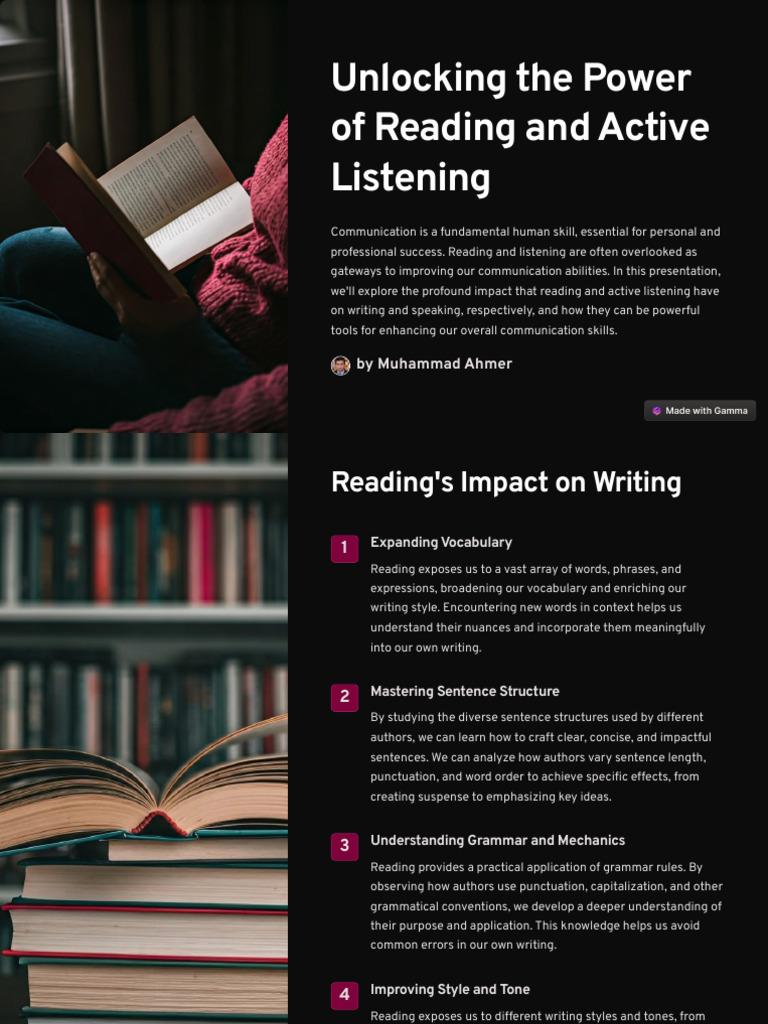 Unlocking The Power of Reading and Active Listening | PDF ...