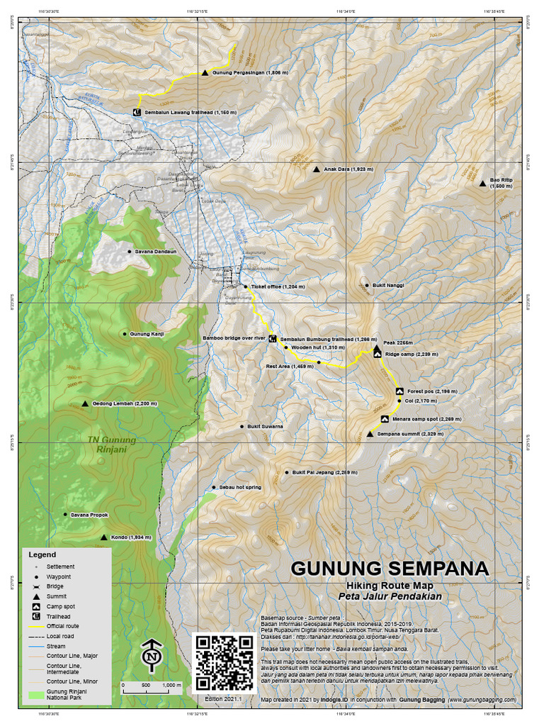 Peta Jalur Pendakian Gunung Sempana | PDF