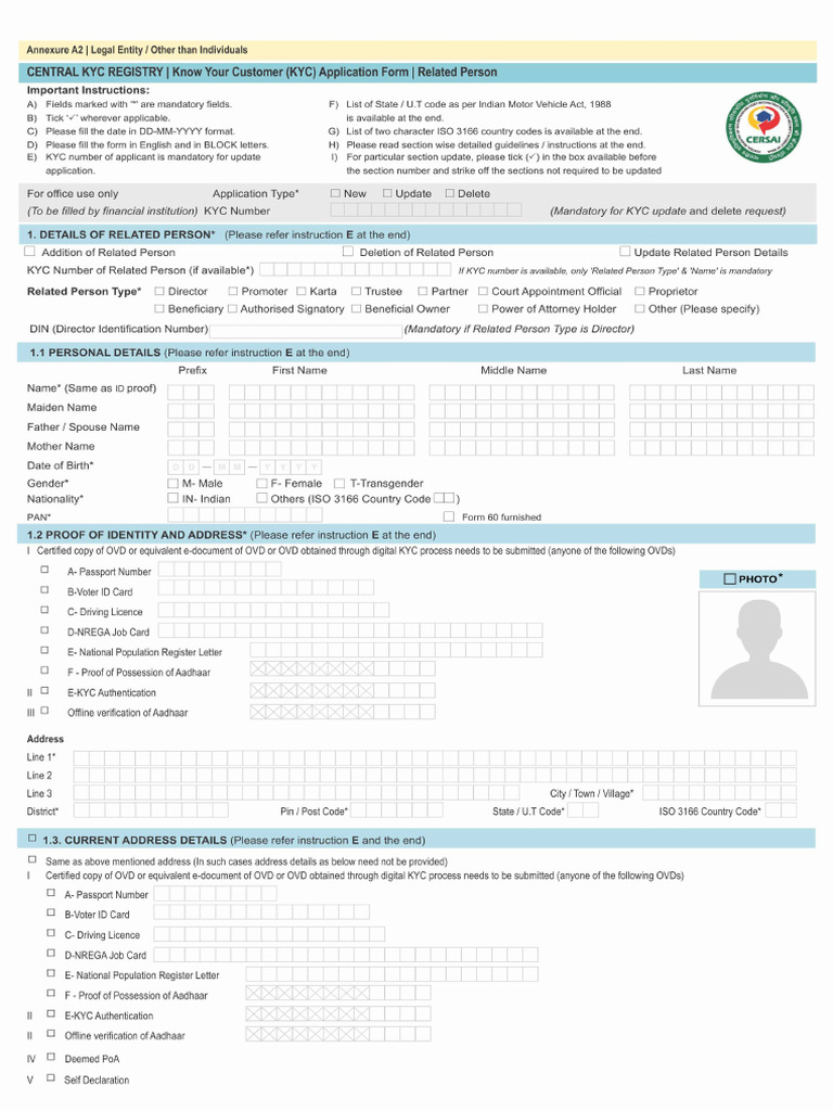 CKYC Non Individual Related Person | PDF
