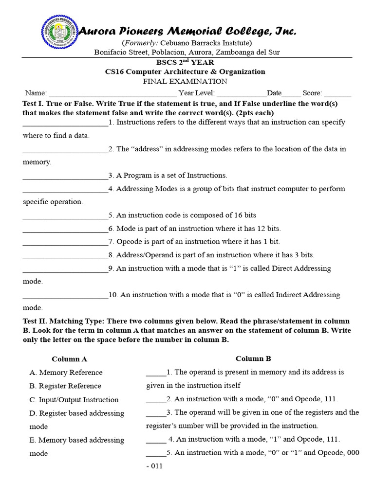 30 Copies Coa Finals | PDF | Computer Programming | Office Equipment