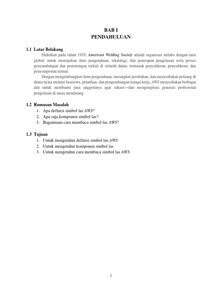 Simbol Las AWS: Definisi dan Pembacaan | PDF