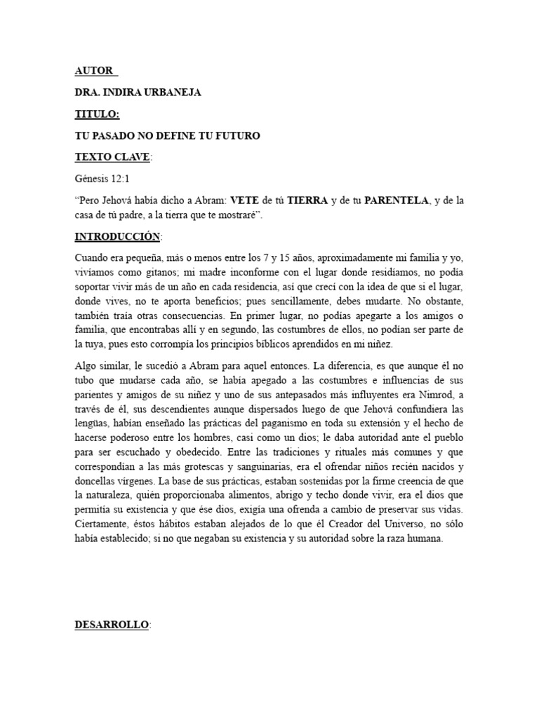 Tu Pasado No Define Tú Futuro | PDF | Pecado | Abrahán