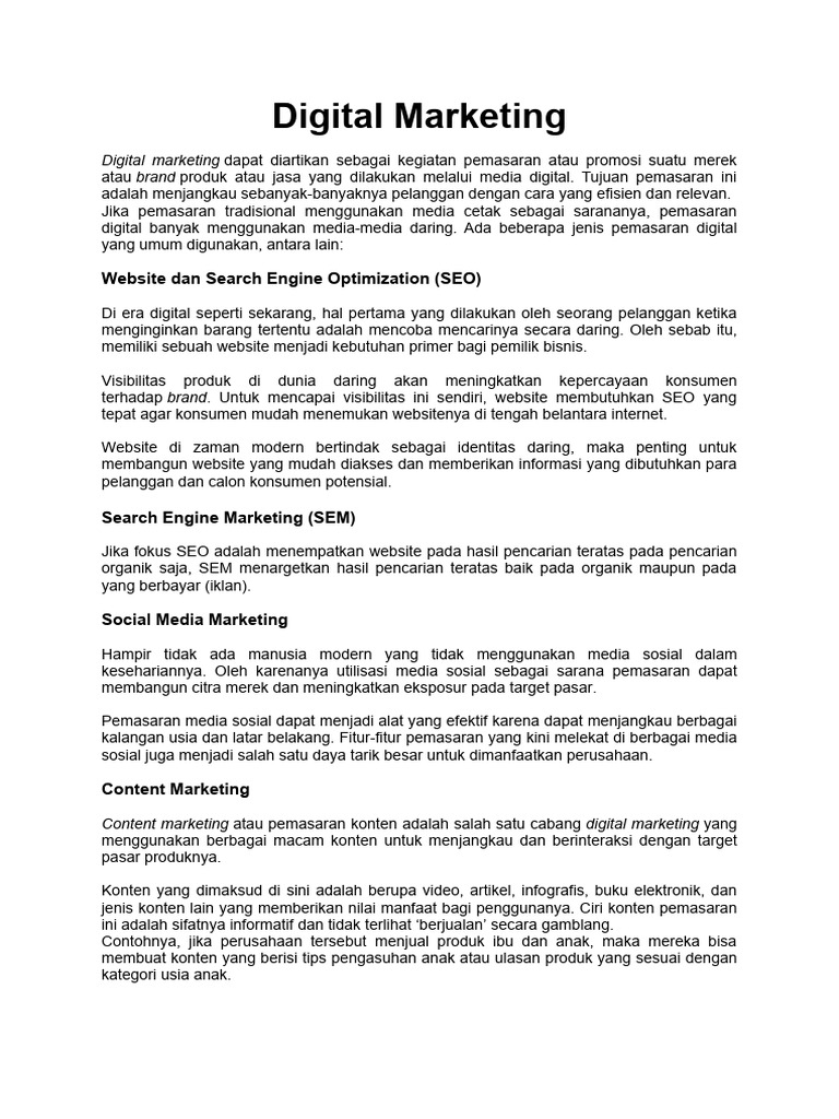 Panduan Digital Marketing untuk SMK | PDF