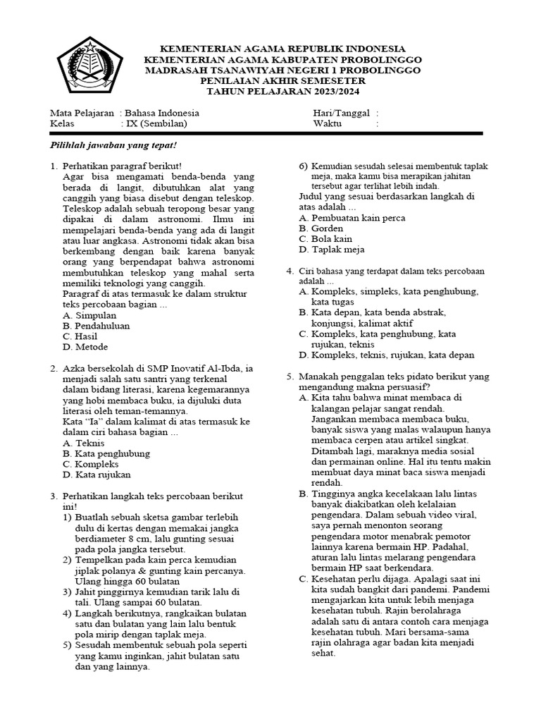 Azka, Duta Literasi SMP Al-Ibda | PDF