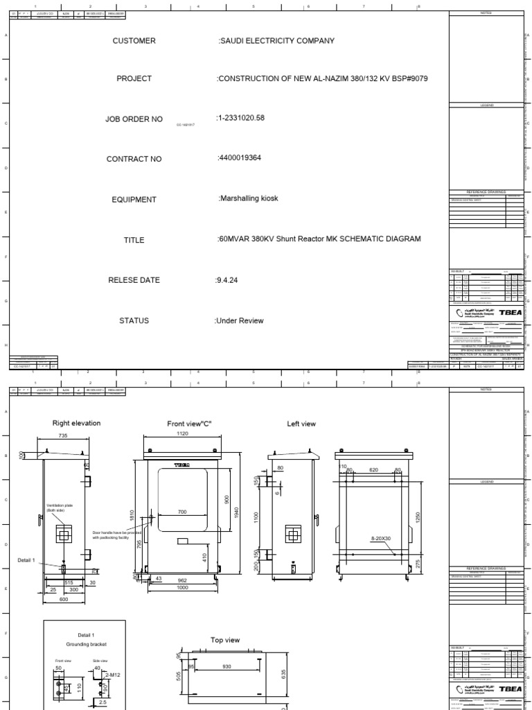 03-6-2 LCC Drawing of 60MVAR 380kV Reactor REv03 6TBC.360.A70518.1 | PDF