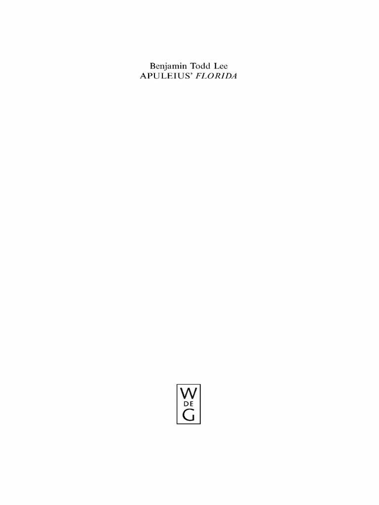 Apuleius Florida A Commentary | PDF | Platonism