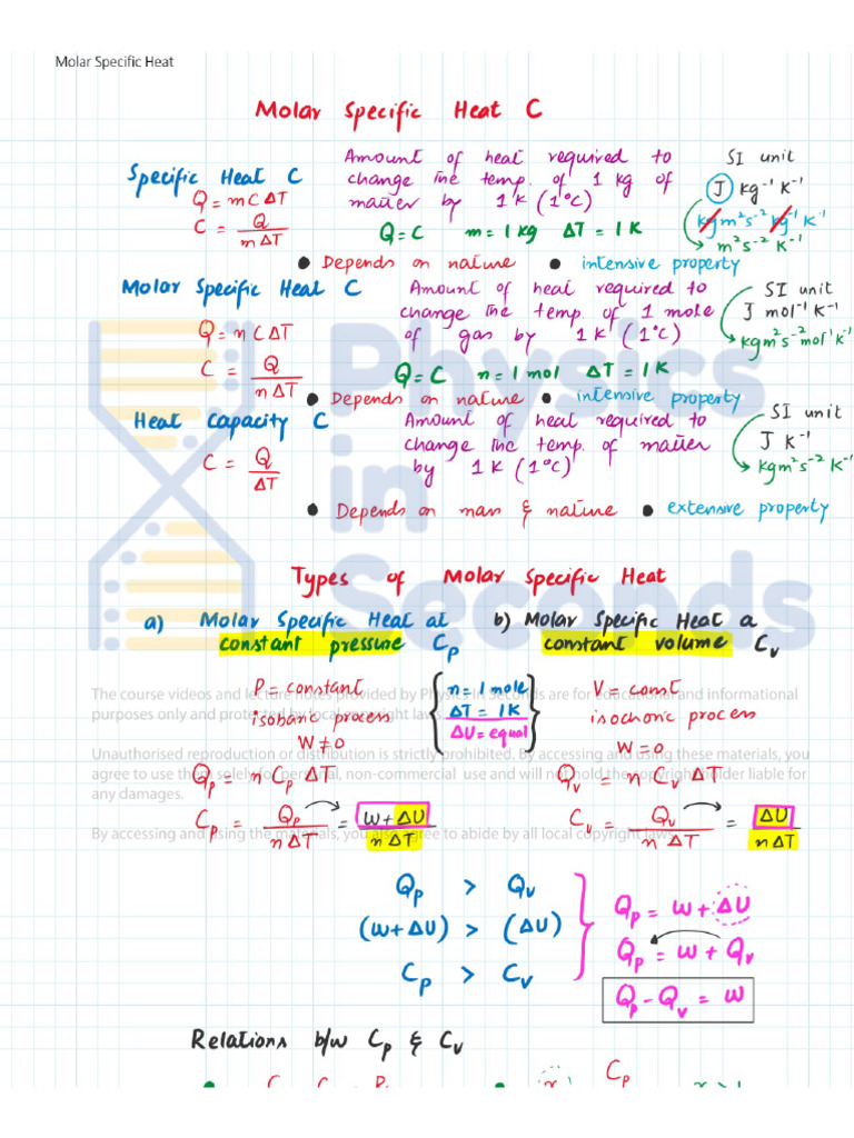 Molar Specific Heat Physics | PDF