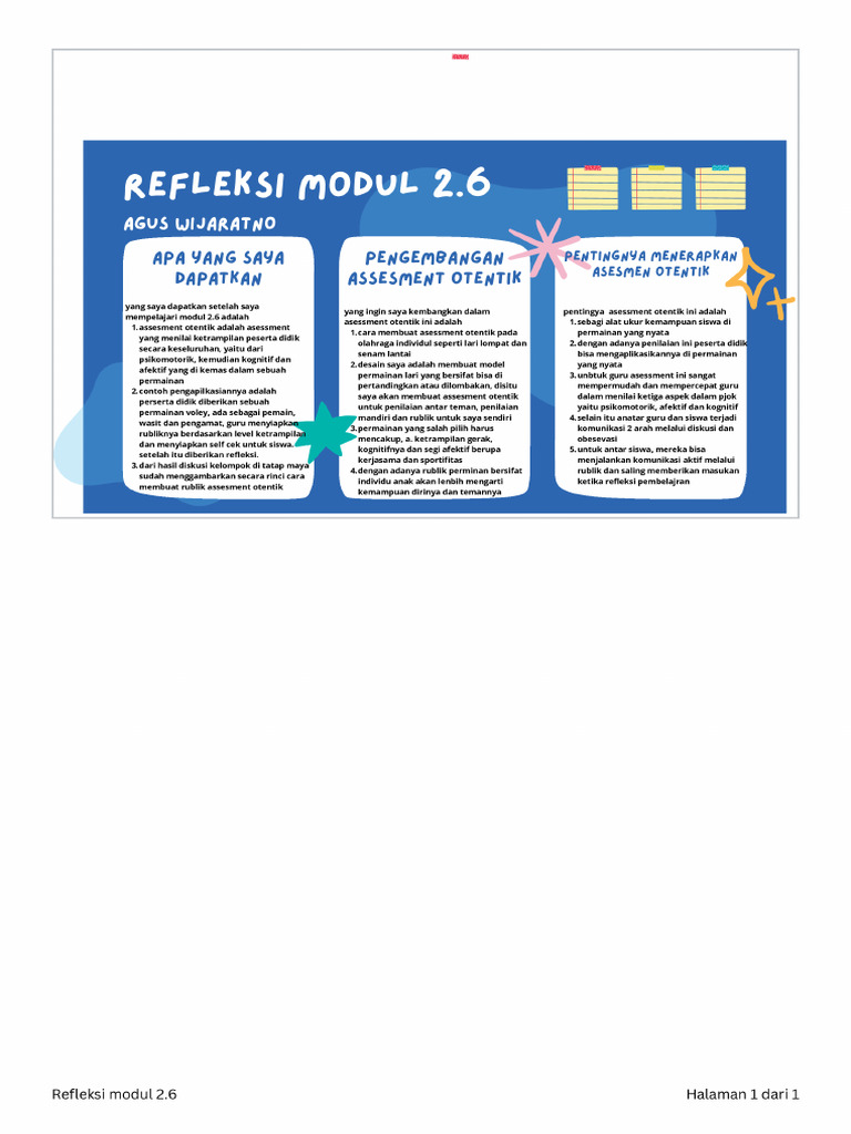 Refleksi Modul 2.6 Agus W | PDF