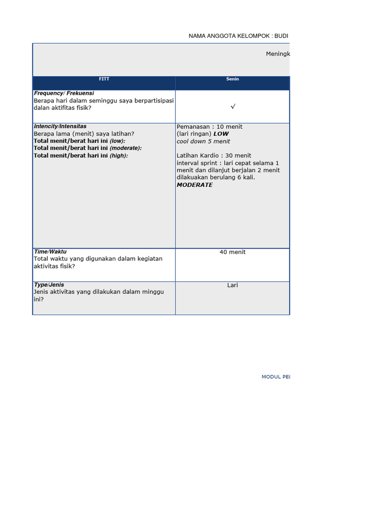 Program Latihan Fitt | PDF