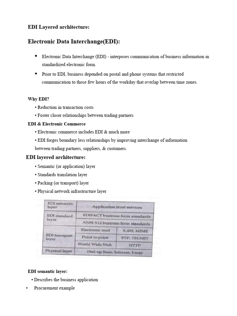 EDI Layered Architecture | PDF | Electronic Data Interchange | Public ...