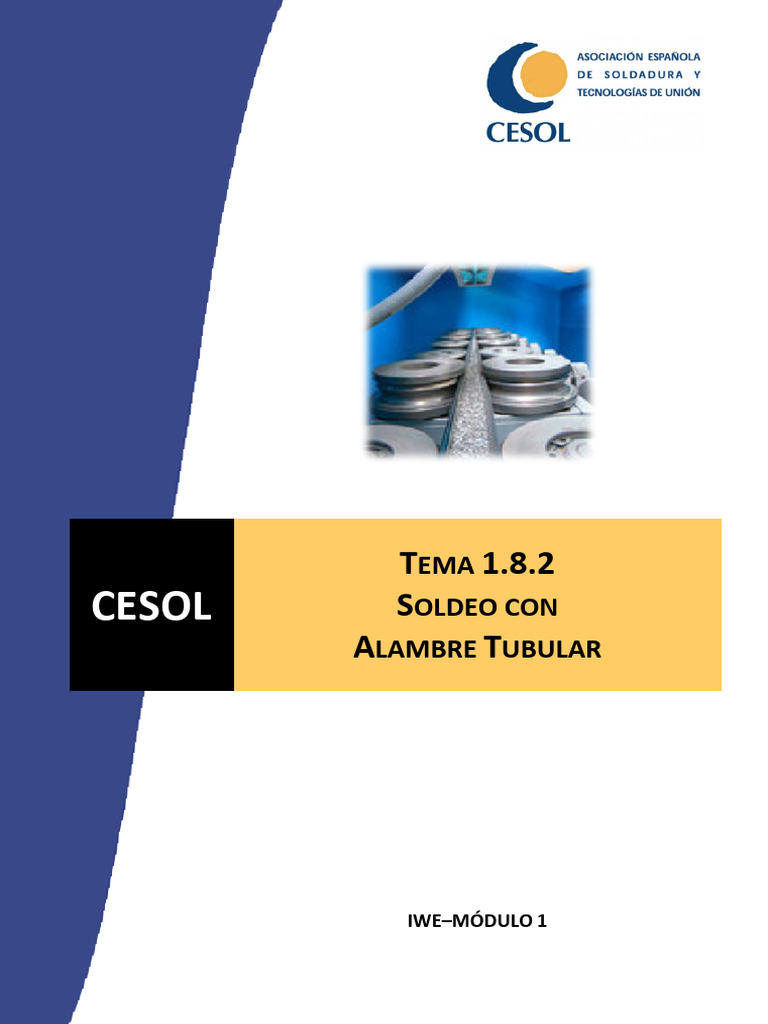 IWE - Tema 1.8.2.soldeo Con Alambre Tubular - Rev 6 | PDF | Construcción | Soldadura