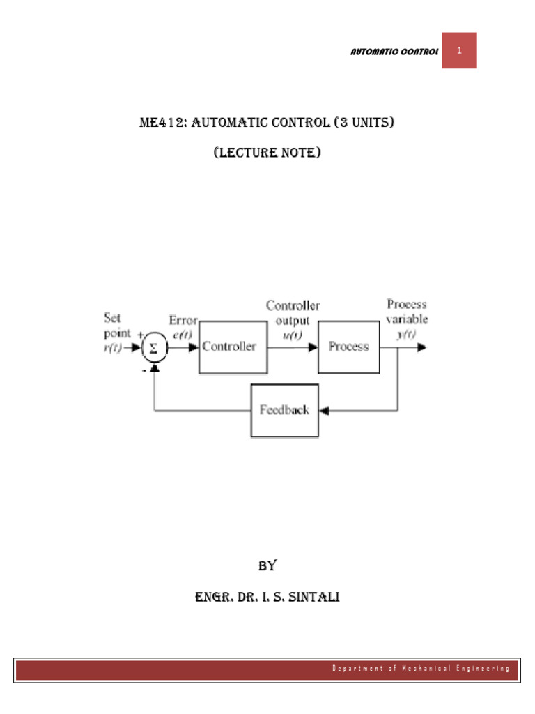 Automatic Control | Download Free PDF | Control Theory | Feedback