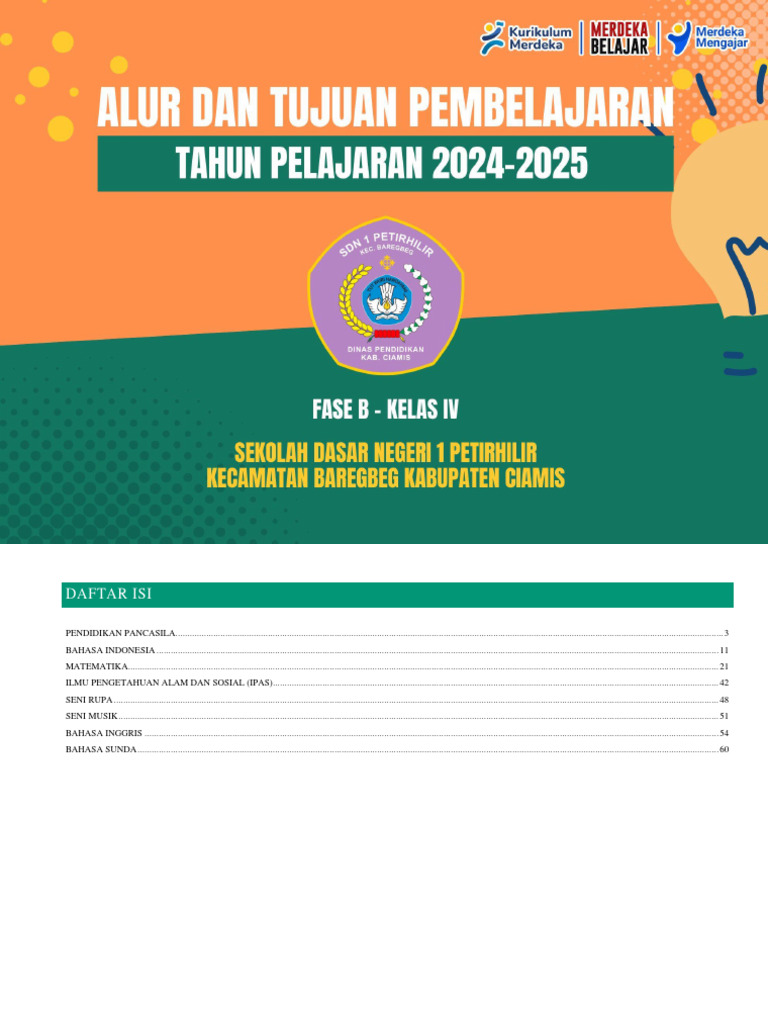 Alur Dan Tujuan Pembelajaran 2024-2025 | PDF