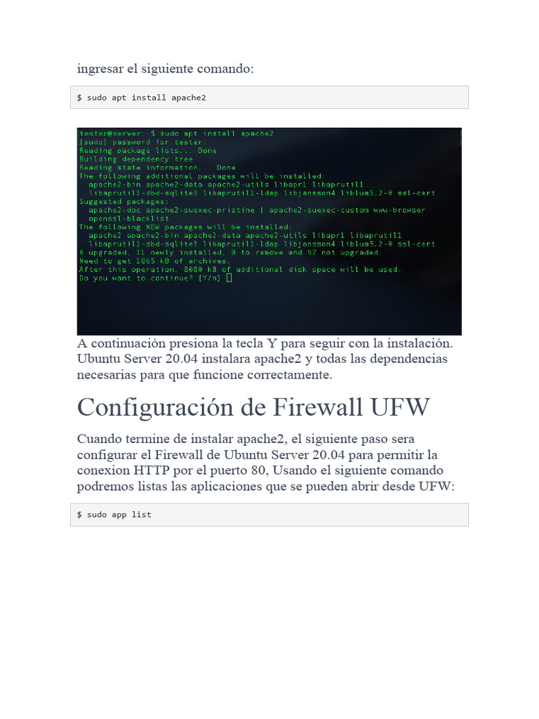Instalar Servidor Web en Ubuntu Server 20.04 | PDF | Servidor HTTP Apache | Redes