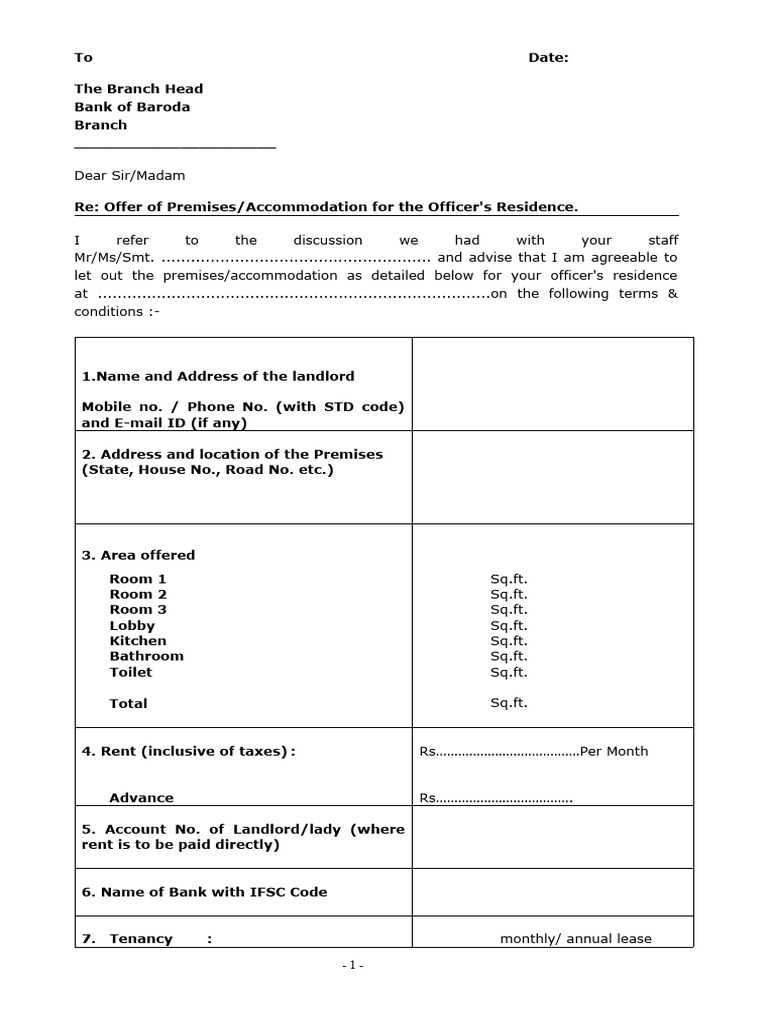 Quarters Rent Format - BOB | PDF | Landlord | Renting