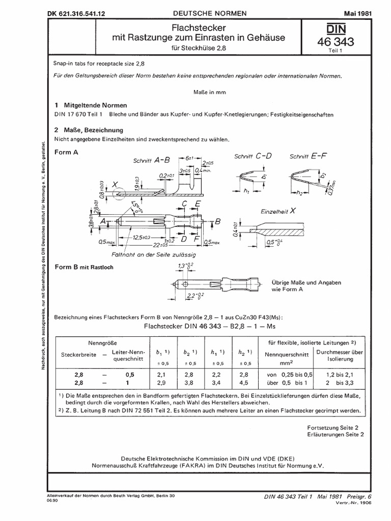 DIN 46343-1 1981-05 | PDF