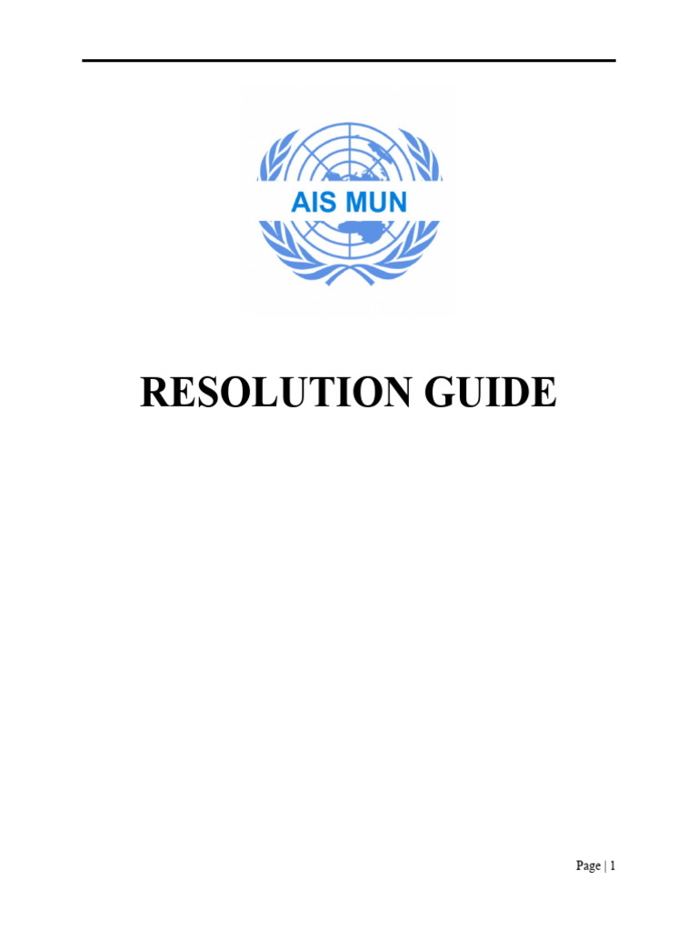 AISMUN Resolution Guide 2020 | PDF | Clause | Committee