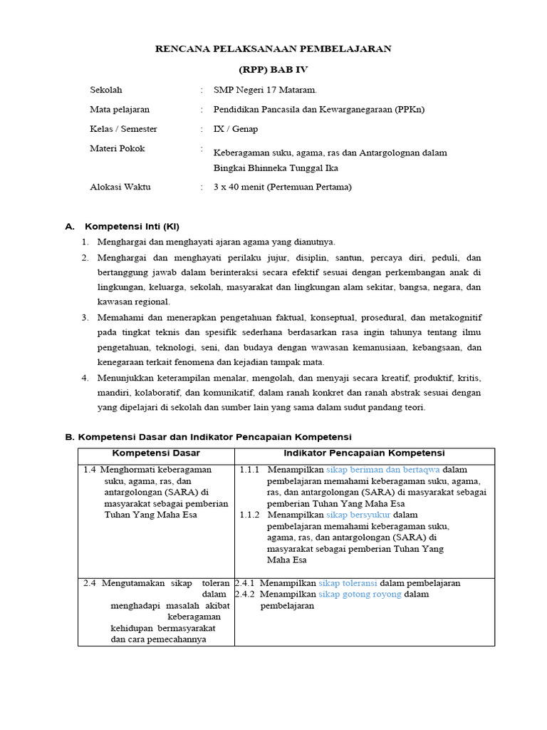 PPKN Bab 4 Keberagaman | PDF