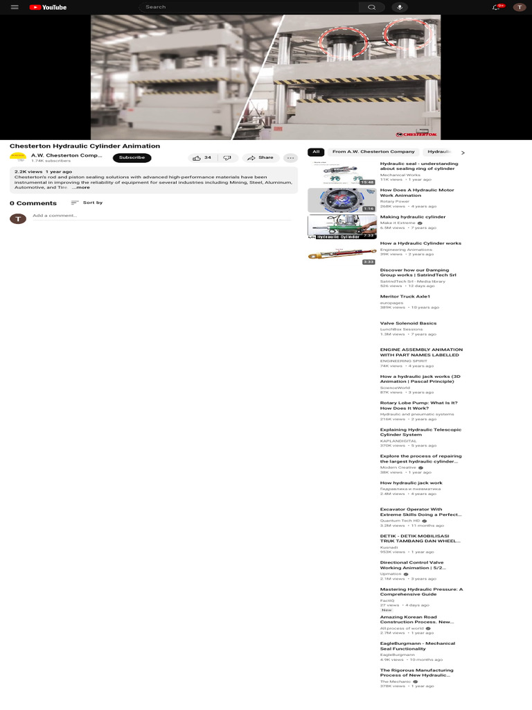 Chesterton Hydraulic Cylinder Animation - YouTube | PDF | Hydraulics ...