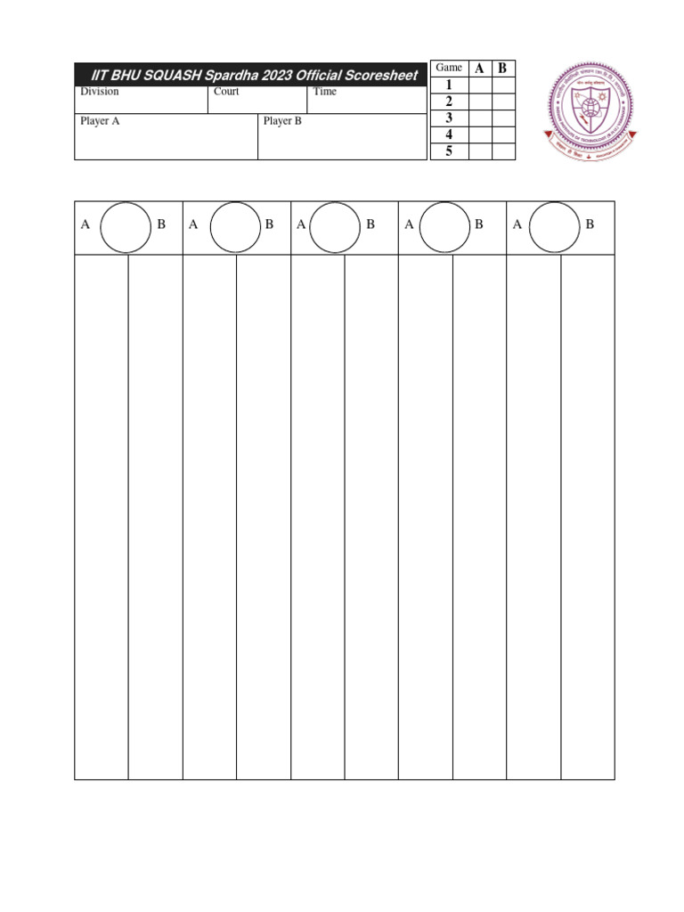 Tournaments Single Score Sheet | PDF