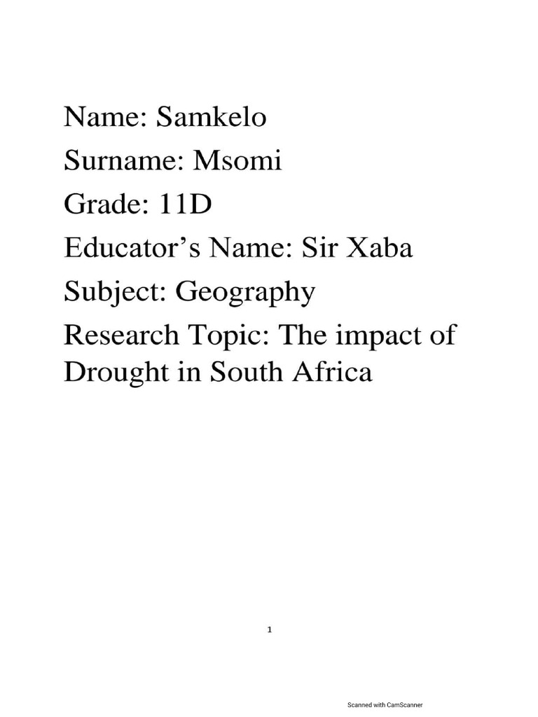 Geography Project Final Draft | PDF