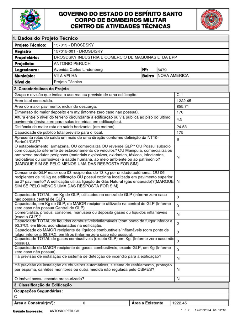Protocolo Projeto - Bombeiro | PDF | Gás liquefeito de petróleo